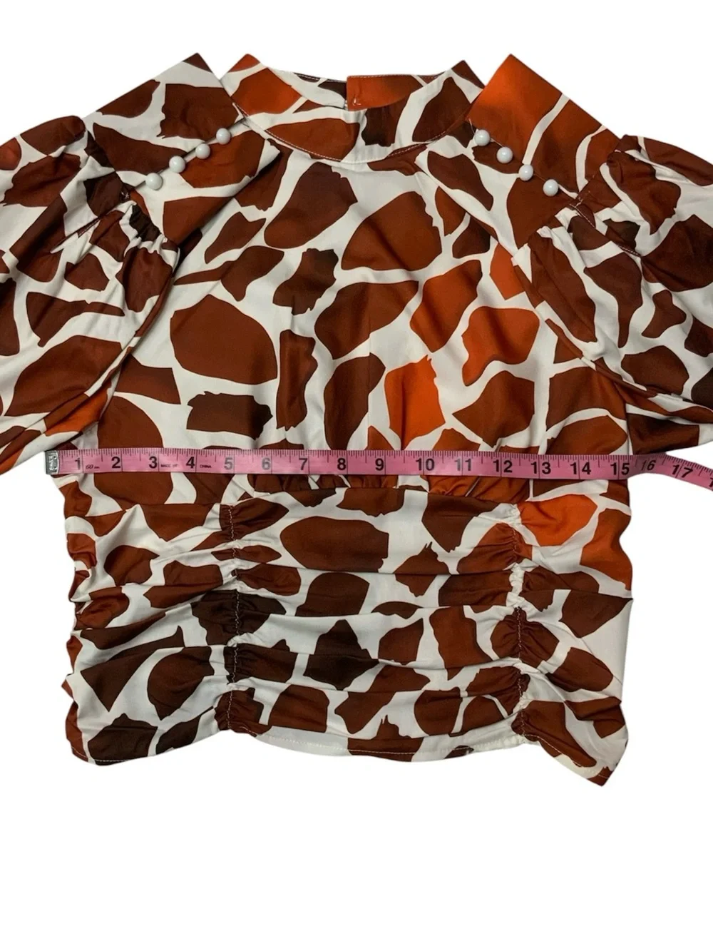 SHEIN | Tops | Shein Rustwhite Leopard Print Cropped Blouse | Poshmark